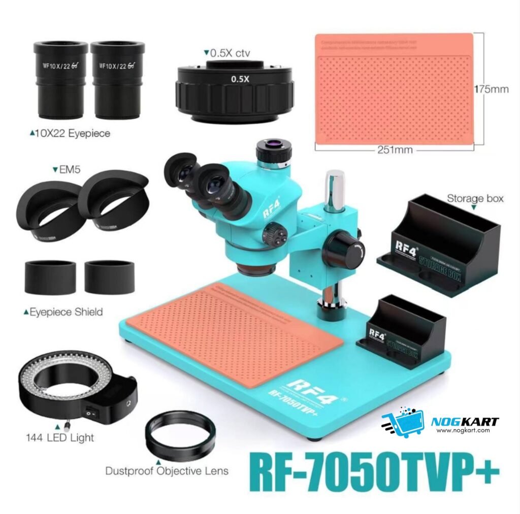 RF4 RF-7050 TVP+ (3D CONTINUOUS ZOOM) 7X-50X TRINOCULAR STEREO MICROSCOPE - NOG KART