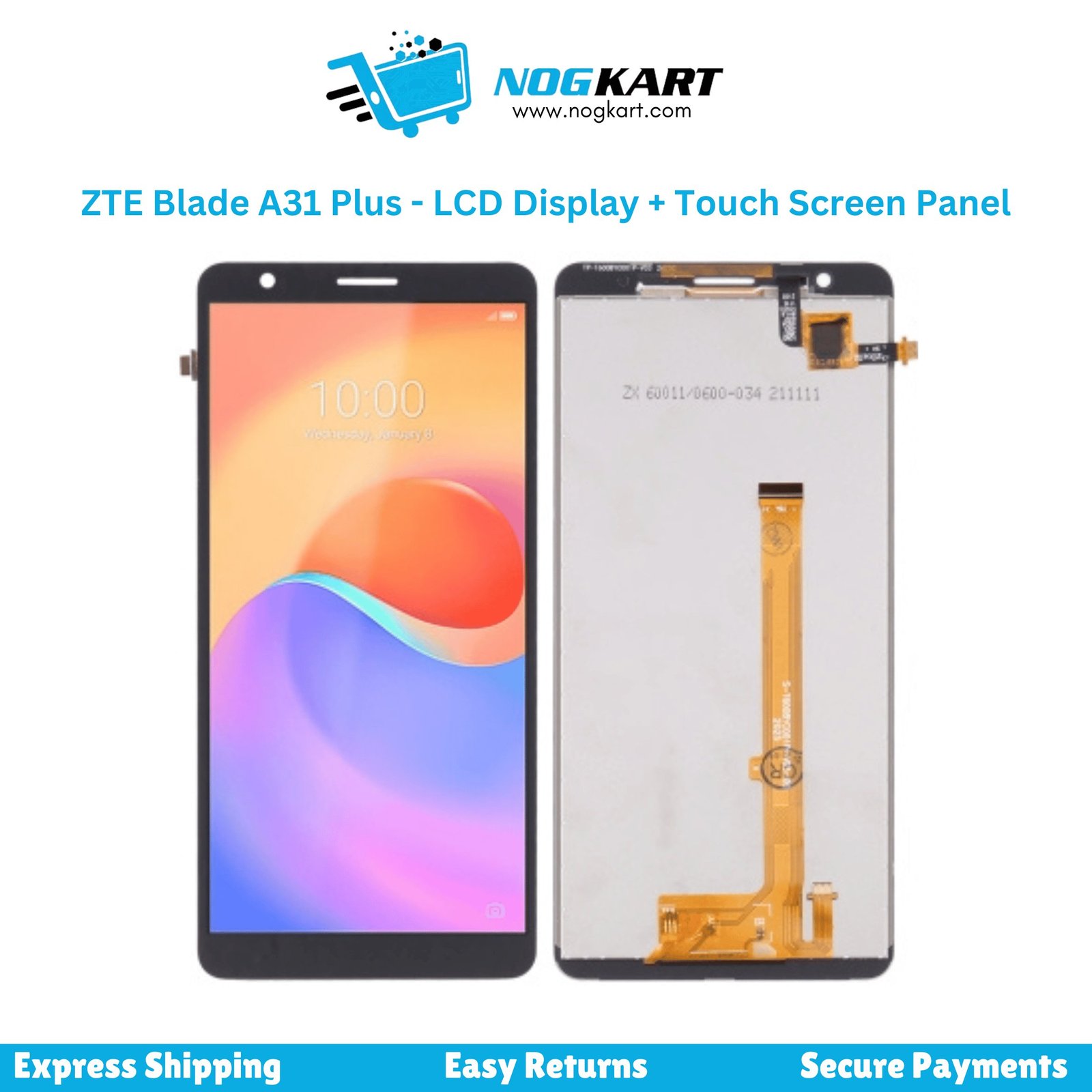 ZTE Blade A31 Plus - LCD Display + Touch Screen Panel - NOG KART
