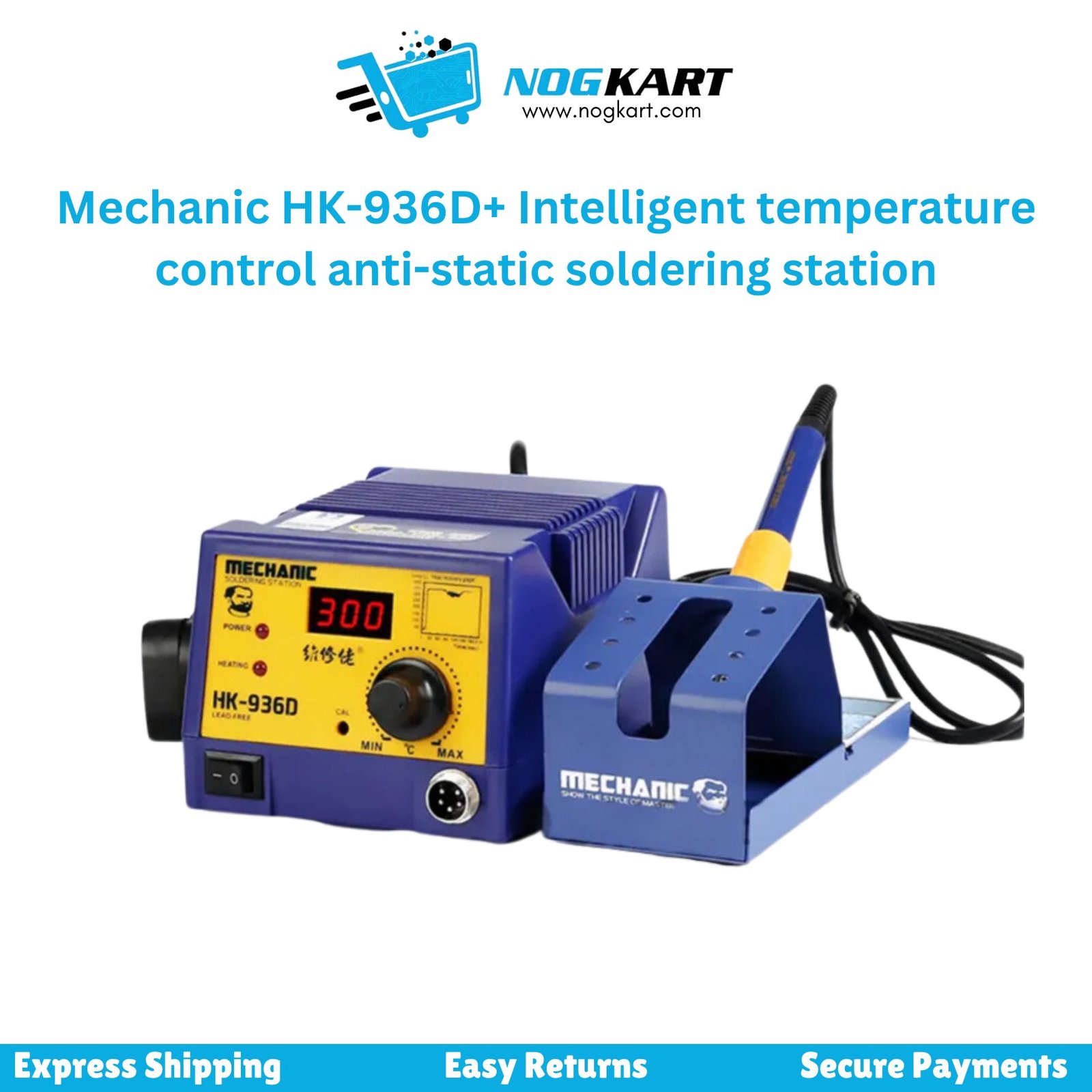 MECHANIC HK 936D Intelligent Temperature Control Anti Static Soldering Station NOG KART
